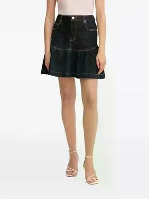 MORGAN Ruffled Denim Skirt