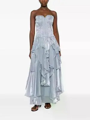 Aje AJE Gleam Ruffled Gown Blue