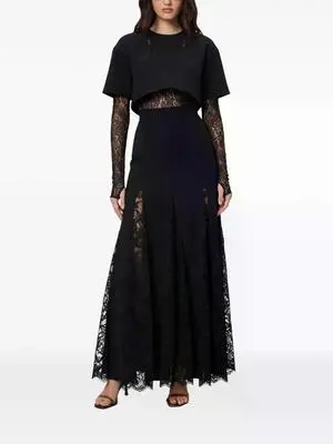 HAMZA Osaka Lace-body Top With Sheer Sleeves