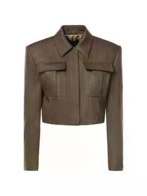 DONDUP Patch-pocket Cropped Jacket - Brown