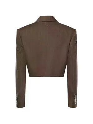 DONDUP Cropped Jacket With Patch Pockets - Brown