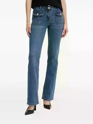 MORGAN Button-detail Pocket-flap Jeans - Blue