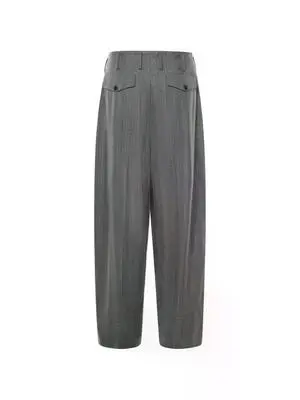 HED MAYNER Pinstriped Pleated Trousers - Grey