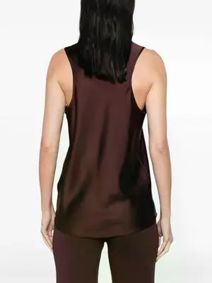 Imperial Lace-trim V-neck Sleeveless Satin Top