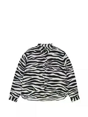 DENIM TEARS Zebra-print Button-up Shirt - Black