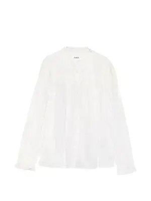 Ba&sh Tonia Smocked Ruffled Blouse - White