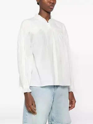 Ba&sh Tonia Smocked Ruffled Blouse - White