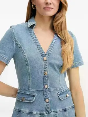 MORGAN Pleated Button-front Mini Dress
