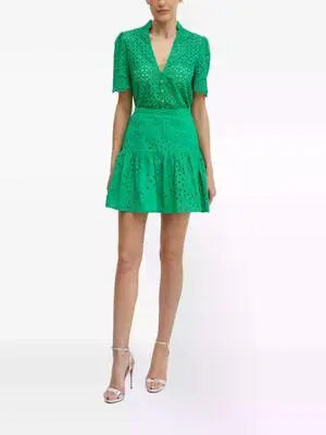 MORGAN Broderie Anglaise Scalloped Top