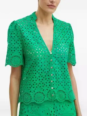 MORGAN Broderie Anglaise Scalloped Top