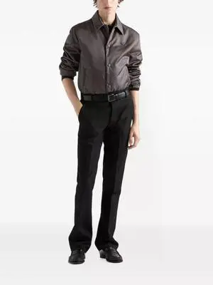 Prada Re-nylon Shirt Jacket With Enamelled Triangle Logo