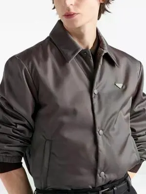 Prada Re-nylon Shirt Jacket With Enamelled Triangle Logo