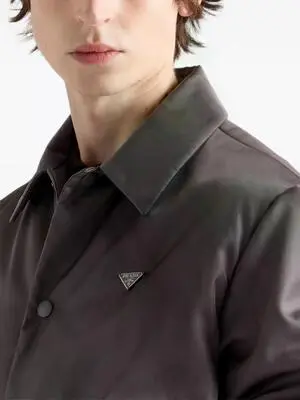 Prada Re-nylon Shirt Jacket With Enamelled Triangle Logo