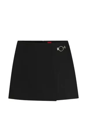 Hugo Wrap Mini Skirt With Metal Carabiner - Black