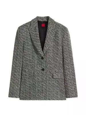 Hugo Regular-fit Blazer With Herringbone Pattern