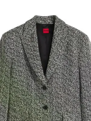 Hugo Regular-fit Blazer With Herringbone Pattern