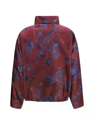 Giorgio Armani Floral Jacquard Funnel-neck Coat