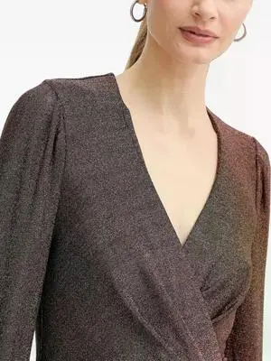 MORGAN Rnino Metallic-effect Wrap-style Mini Dress