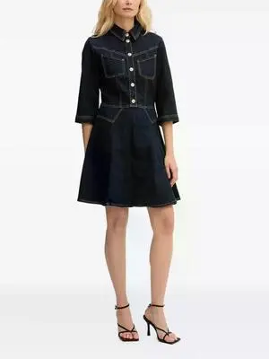 MORGAN Button-up Denim Mini Dress With Contrast Stitching