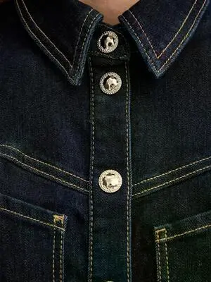 MORGAN Button-up Denim Mini Dress With Contrast Stitching