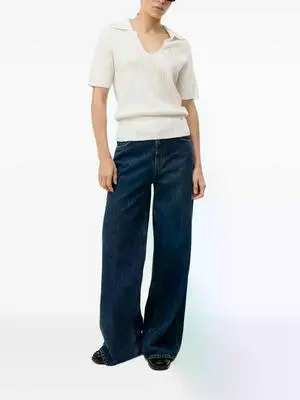 Hugo Cable-knit Polo-collar T-shirt