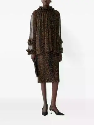 Carolina Herrera Leopard-print Silk Midi Skirt