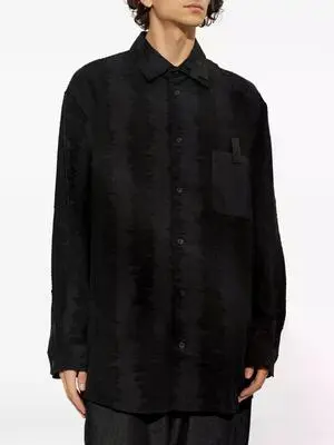 Y3 Deco Stitch Distressed-effect Patch-pocket Shirt