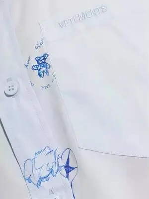 Vetements Scribble-print Chest-pocket Shirt