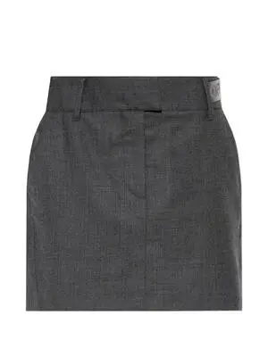 Off-White Industrial Logo-patch Pleated Mini Skirt