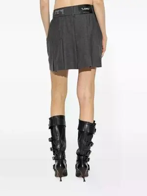 Off-White Industrial Logo-patch Pleated Mini Skirt