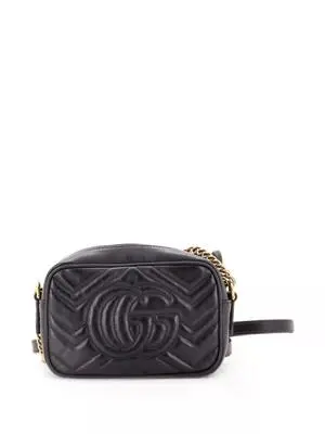 Gucci Matelassé Leather Mini Shoulder Bag - Black