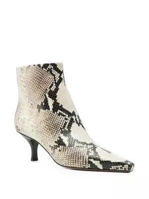 Paris Texas Rose Snake-effect Leather Ankle Boots