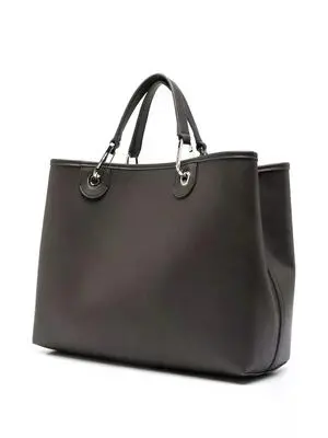 Emporio Armani Logo-print Pebbled-effect Tote Bag
