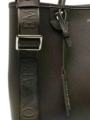 Emporio Armani Logo-print Pebbled-effect Tote Bag