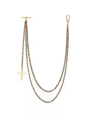 Khaite Cross-pendant Layered-chain Keyring