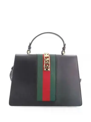 Gucci Sylvie Top Handle Bag Medium Satchel Leather