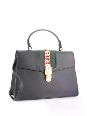 Gucci Sylvie Top Handle Bag Medium Satchel Leather