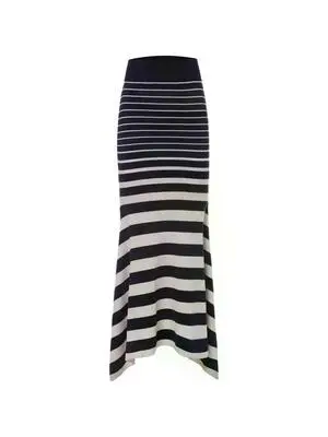 Monse Striped Asymmetric-hem Maxi Skirt