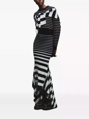 Monse Striped Asymmetric-hem Maxi Skirt