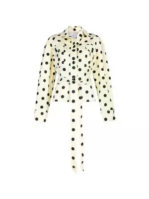 FRANCOISE PINTON - PARIS Off-white Polka Dot Belted Jacket