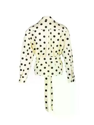 FRANCOISE PINTON - PARIS Off-white Polka Dot Belted Jacket