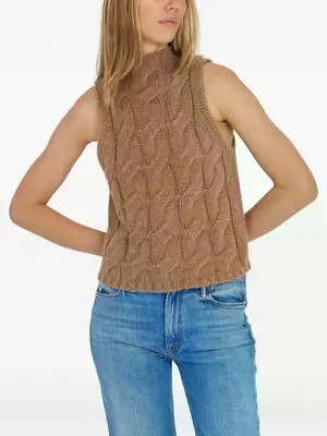 ARCHER CASHMERE Lennon Cable-knit Sleeveless Sweater