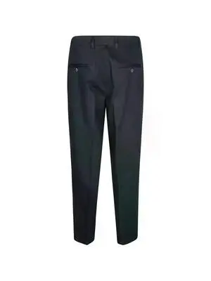 AMARANTO Pleated Side-stitch Trousers - Black