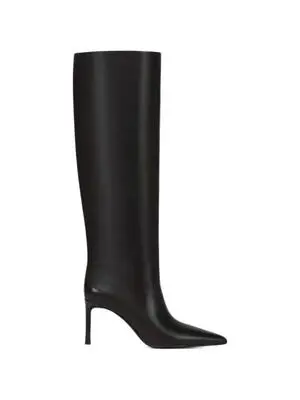 POTAMY Point-toe Leather Knee-high Boots - Brown