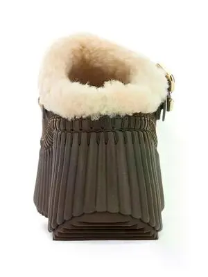 Chloé Nama Buckle-fastening Shearling-lined Wedge Mules