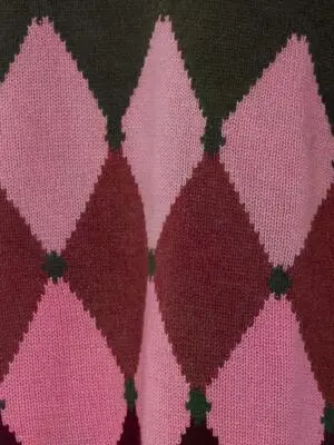 BALLANTYNE Argyle Roll-neck Sweater
