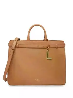 LANCEL Faubourg Leather Tote Bag - Brown