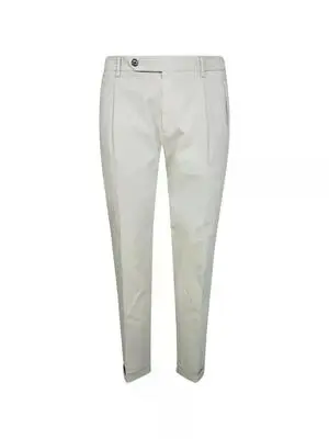 BERWICH Pleated Cuffed Trousers - White
