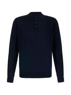 Emporio Armani Logo-embroidered Polo Sweater - Blue