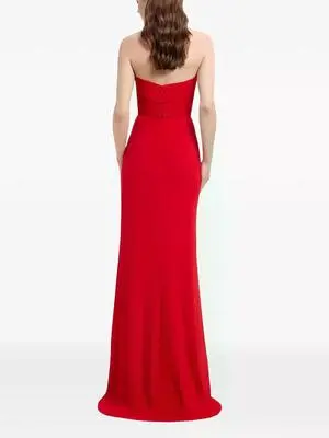 Elie Saab Strapless Draped Maxi Dress